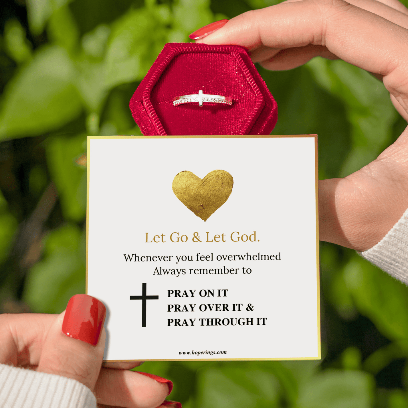 Let Go & Let God Cross Ring – Hope Rings