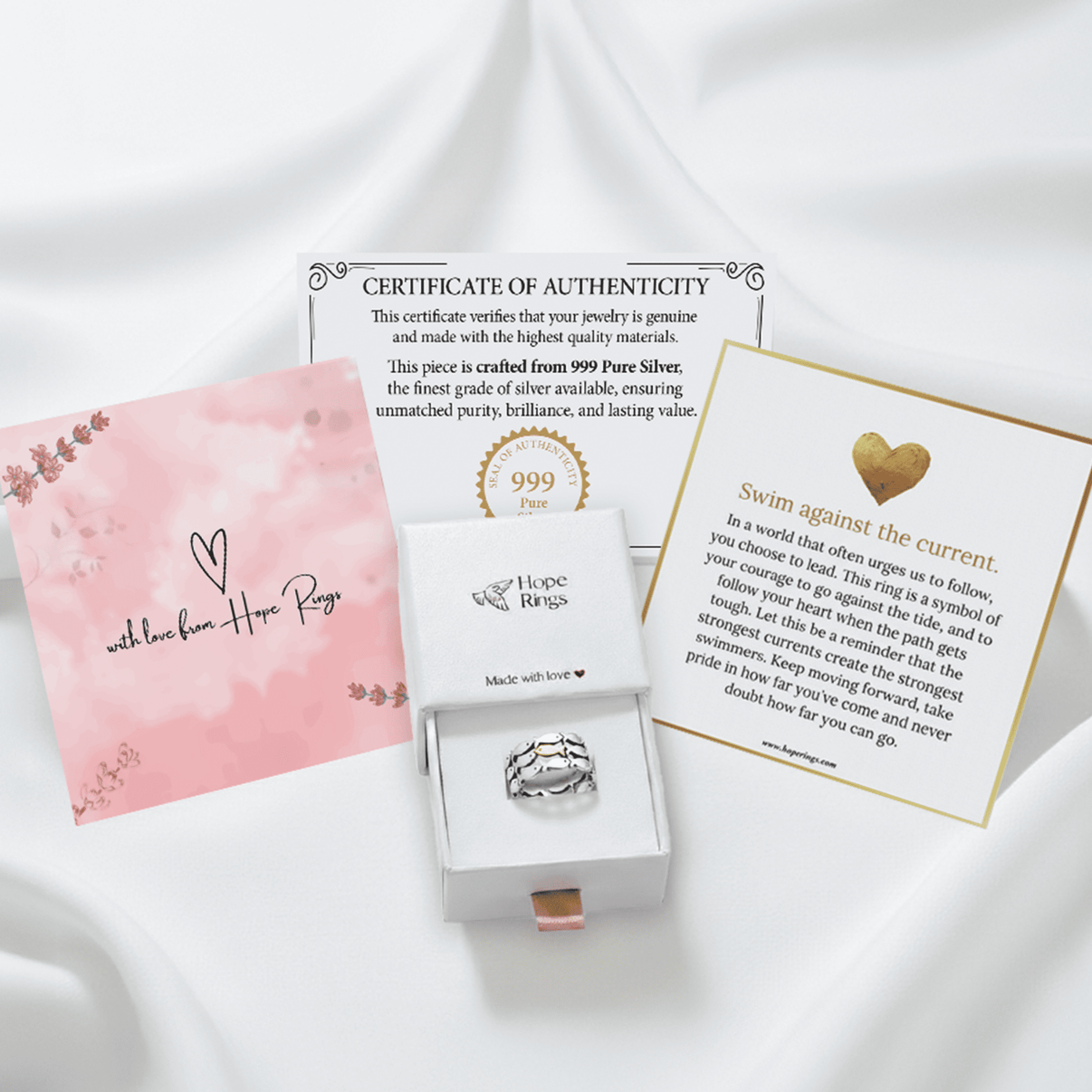 Swim Against The Current Ring - Pure Silver – Hope Rings