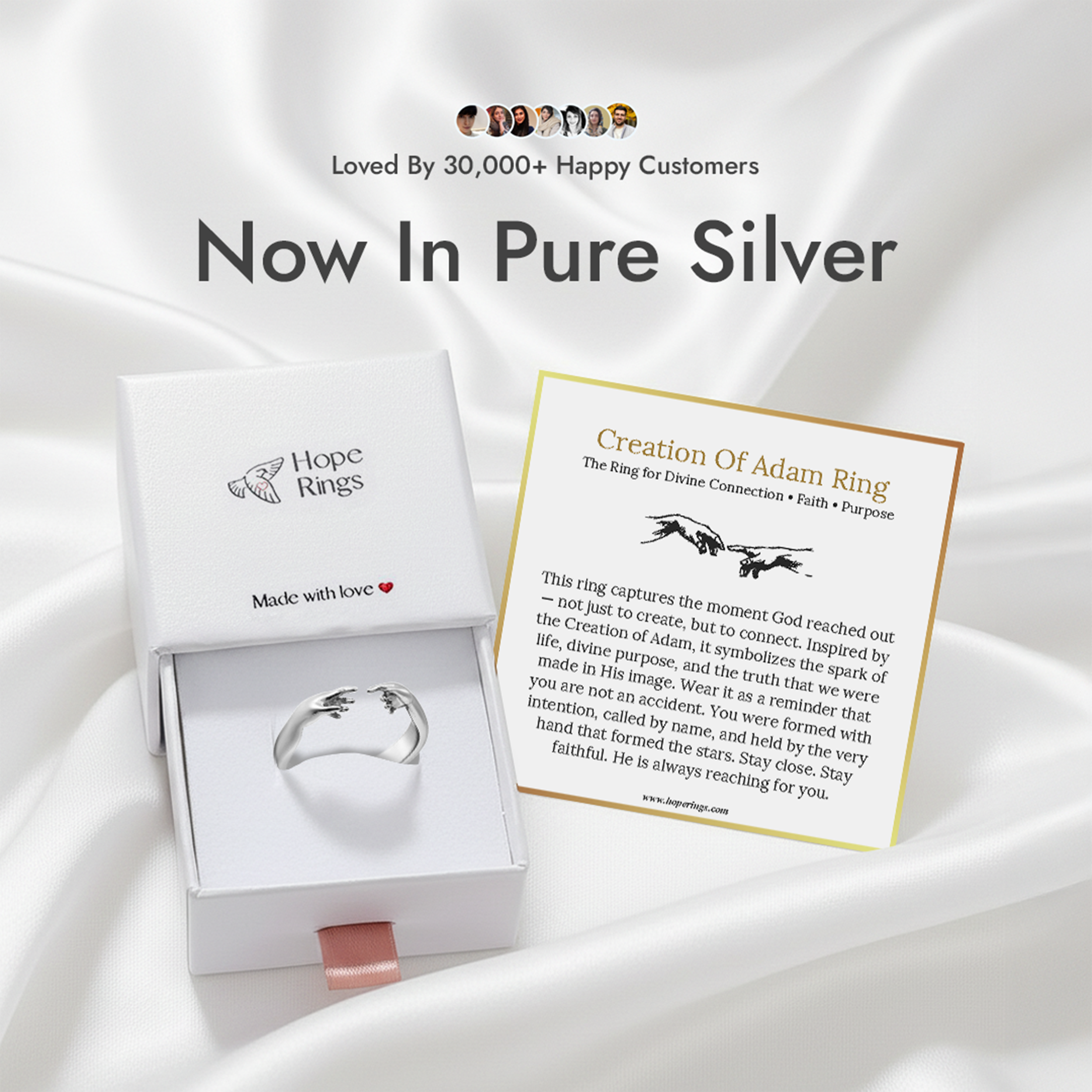 Creation Of Adam Ring - Pure Silver – Hope Rings